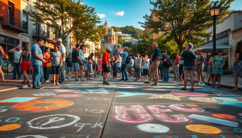 Creating Sidewalk Chalk Art – Sparkly Plot