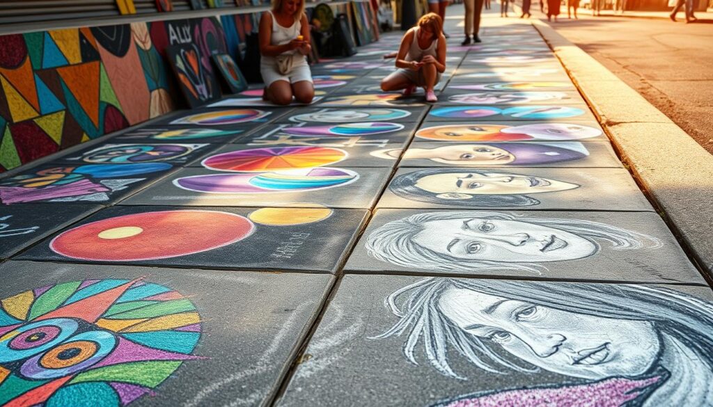 Creating Sidewalk Chalk Art – Sparkly Plot