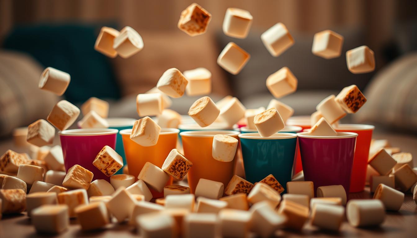 Tossing Marshmallows into Cups – Sparkly Plot